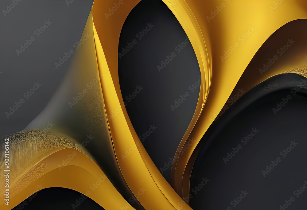 Abstract background with yellow color, wave flow, cover texture, hyper ...