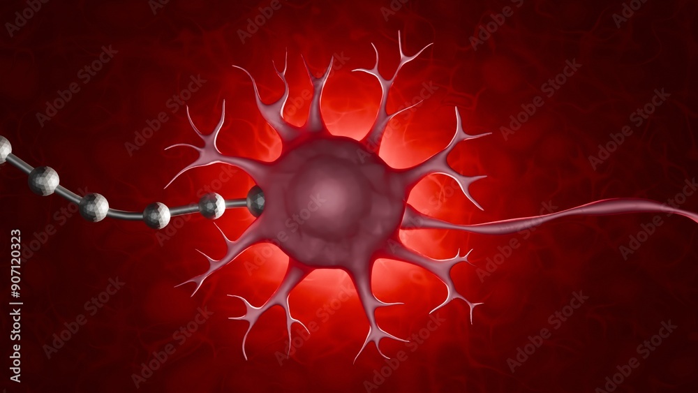 Synaptic transistor. Neuron with artificial connection. Artificial ...