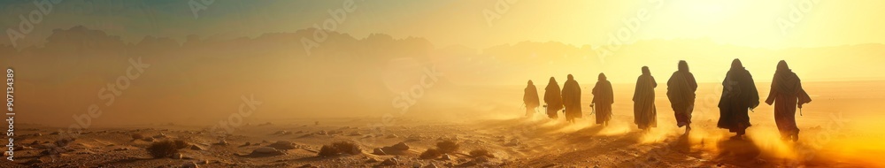 Desert Ministry of Jesus with Sermon on the Mount, Symbolizing ...