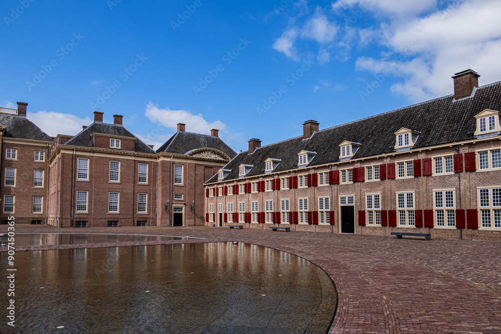 Sunny view of Historic Castle Het Loo - Dutch Baroque building built ...