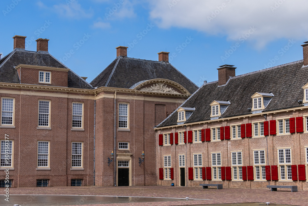 Sunny view of Historic Castle Het Loo - Dutch Baroque building built ...