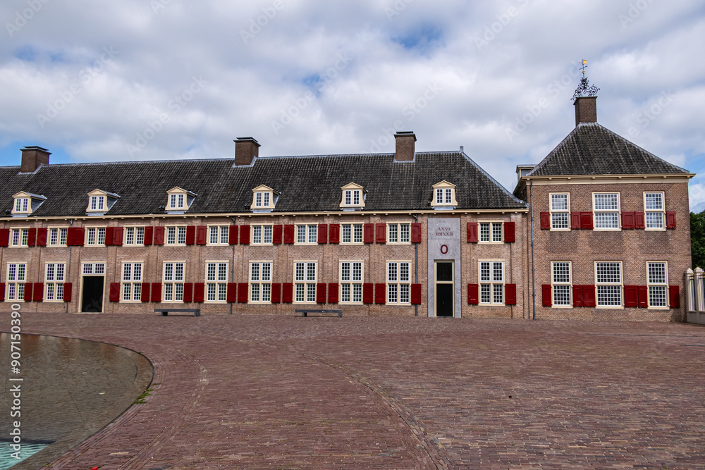 Sunny view of Historic Castle Het Loo - Dutch Baroque building built ...