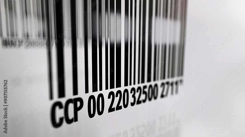 a barcode with vertical black lines of varying widths on a white ...