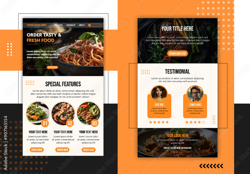 Orange and Black Modern Restaurant Food Menu - Ai Generated Photos ...