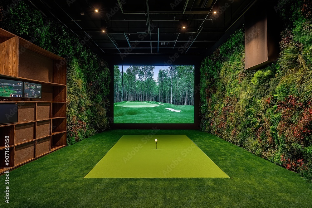 modern indoor golf simulator club interior design professional ...