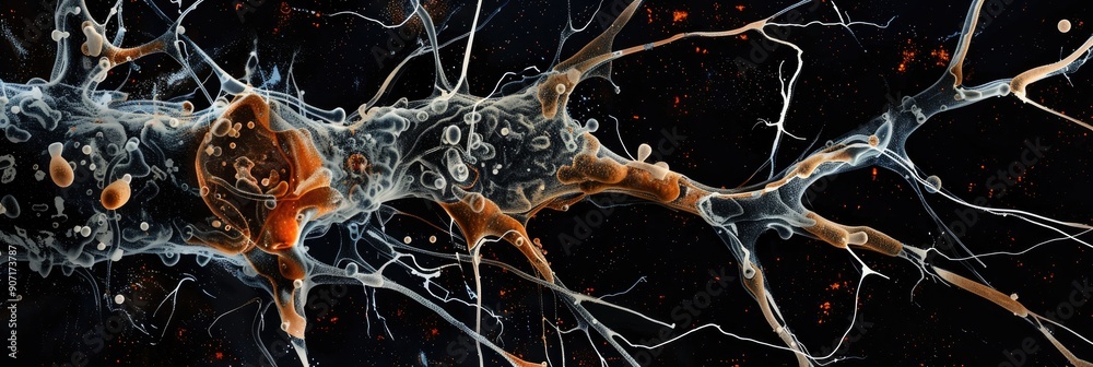 Motor neuron cell body in the anterior horn of the spinal cord with ...