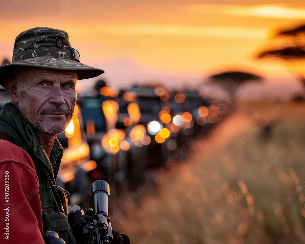 Wildlife safari with a guide pointing out animals, showcasing the ...