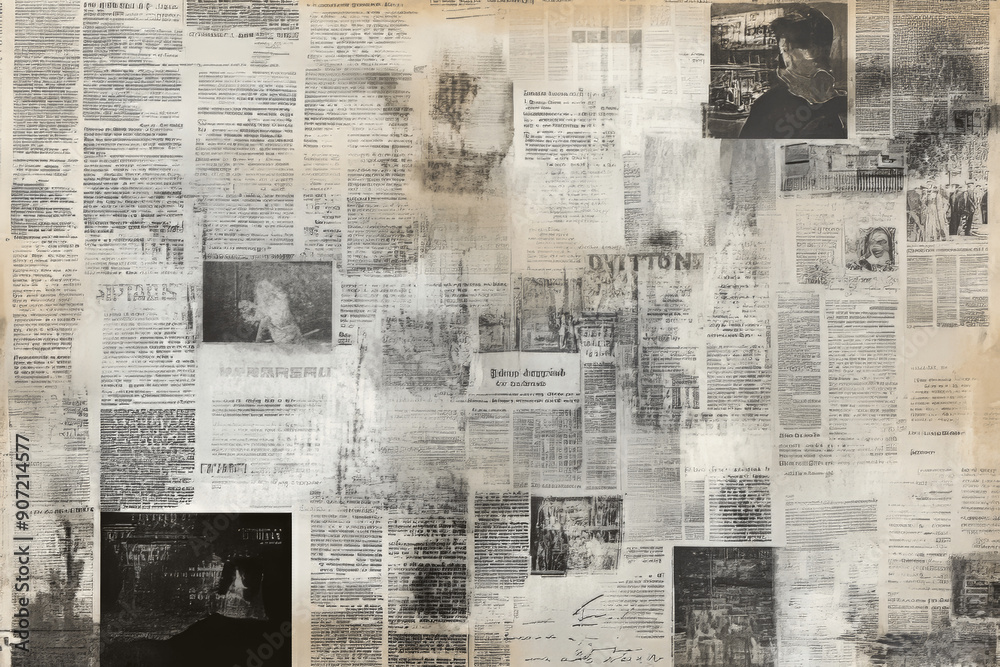 Newspaper paper grunge aged newsprint pattern background. Vintage old ...