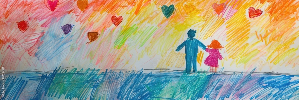 Children s crayon drawing for Father s Day expressing love for daddy ...