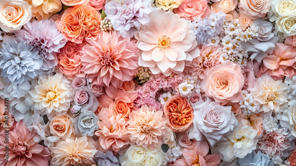 fondo floral con flores distintas un collage de flores modernas fondo ...