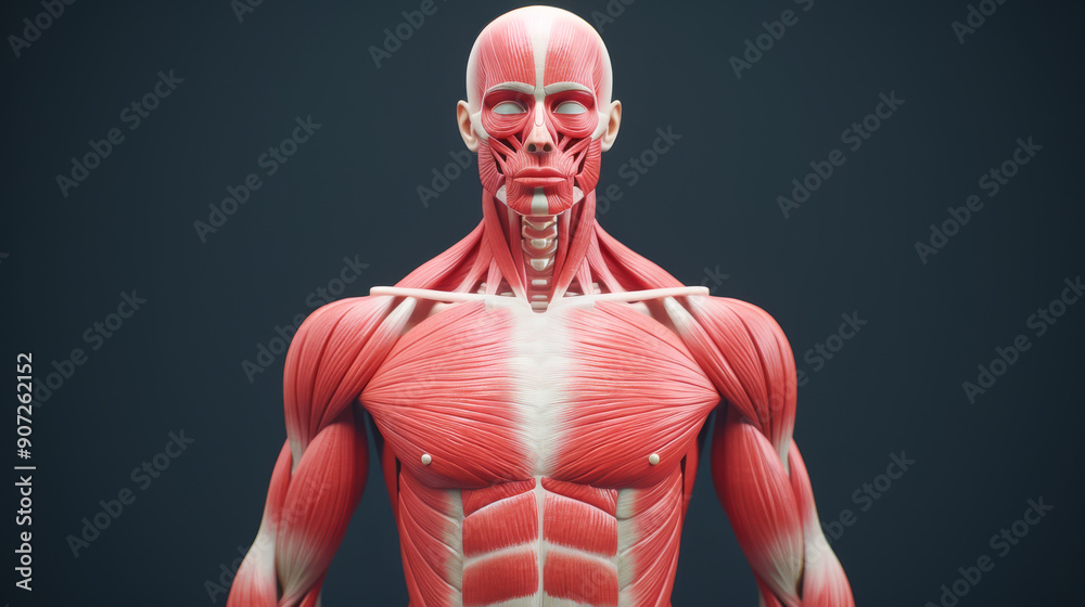Detailed human anatomy model showcasing muscles and structure for ...