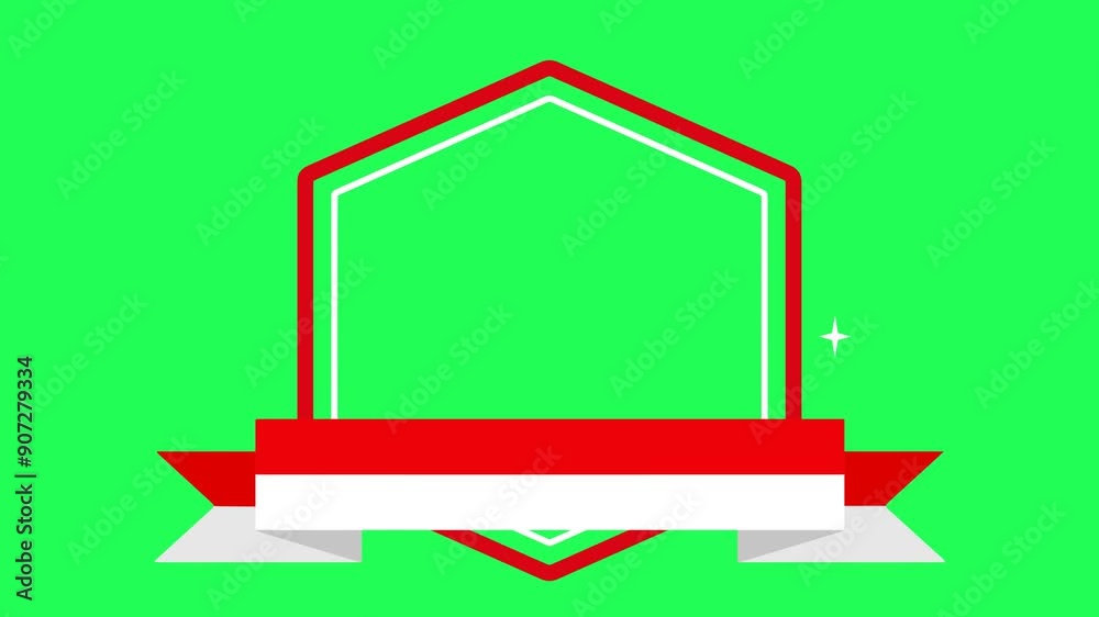 4K video Footage with Indonesian Flag Frame Illustration on Green ...