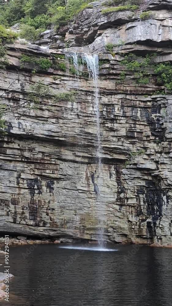 water flowing down waterfall (trickle river stream) awosting falls ...