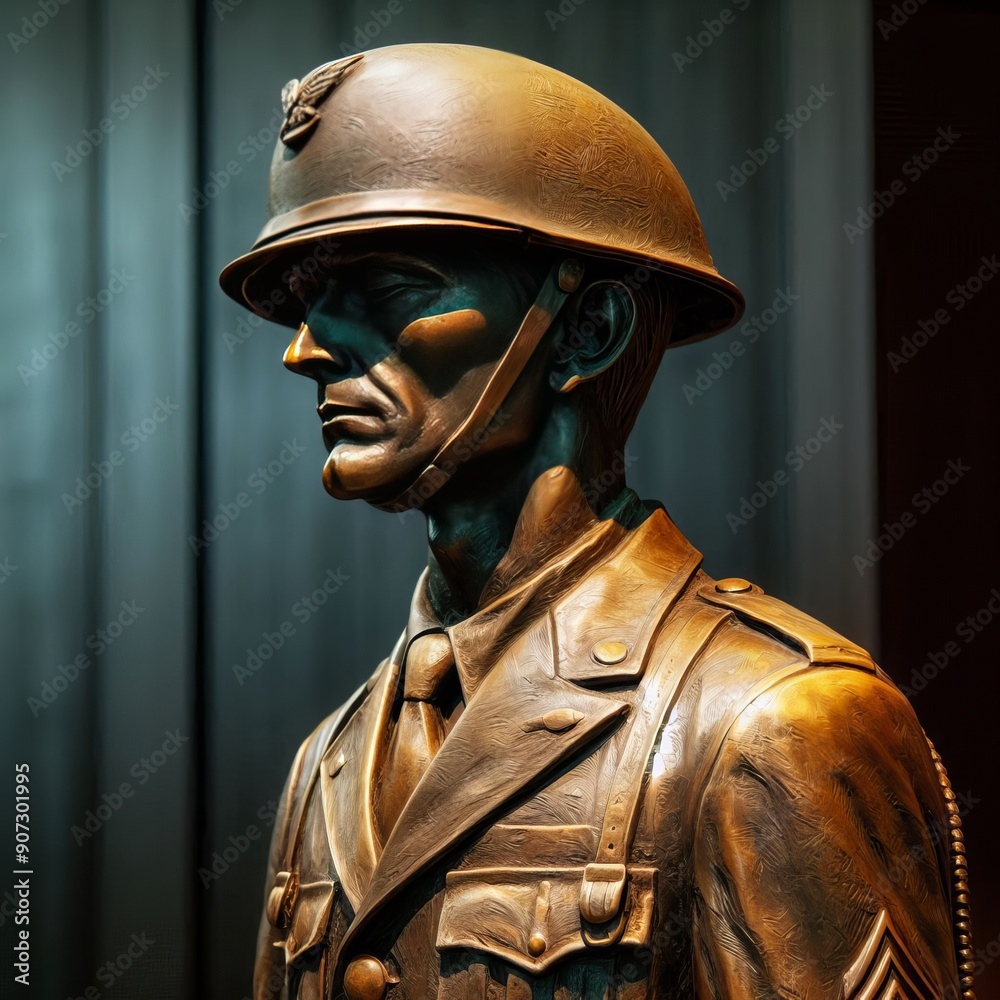 75 12 Sculpture The Sentinel A life sized bronze sculpture of a Stock ...