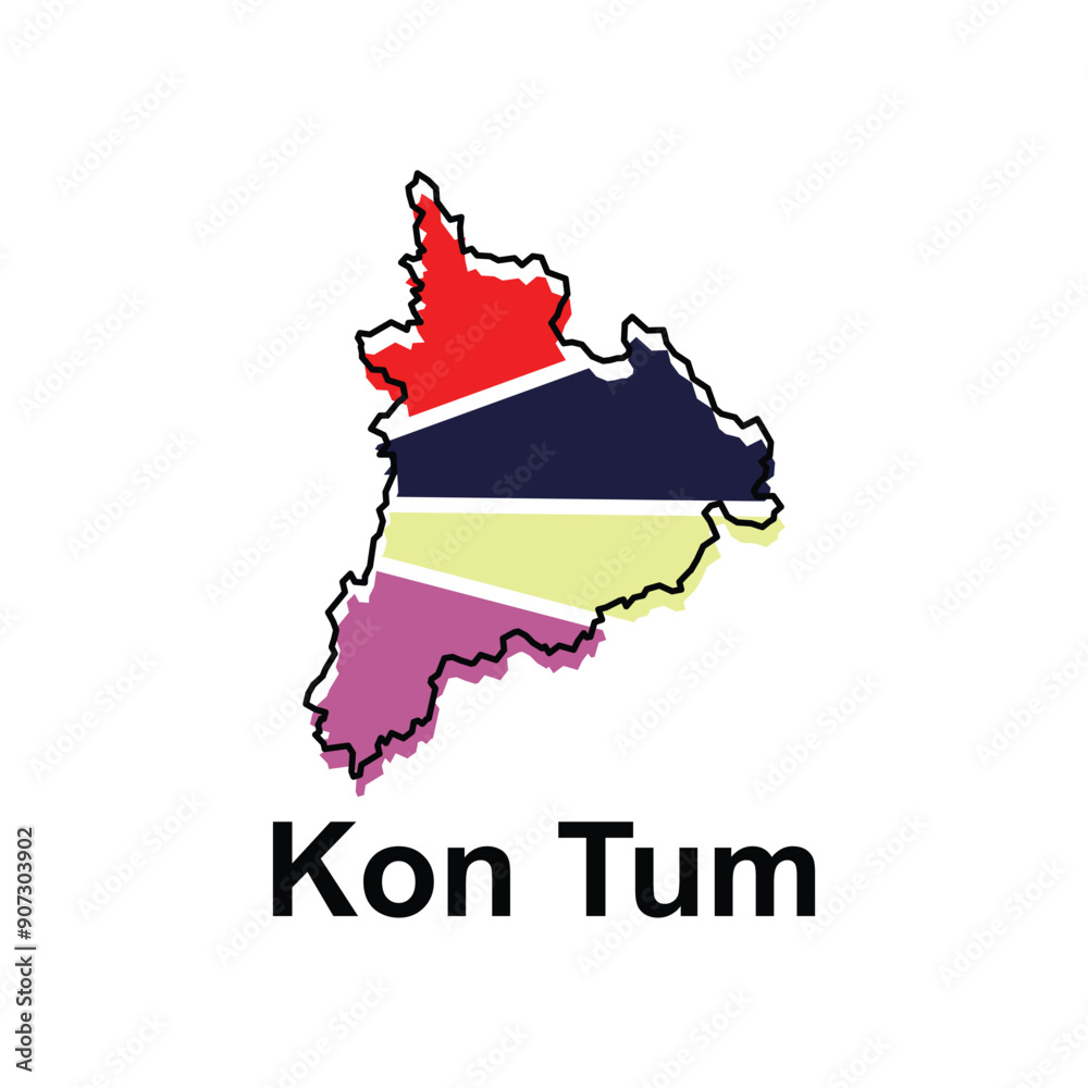 Vector isolated illustration of simplified administrative map of Kon ...
