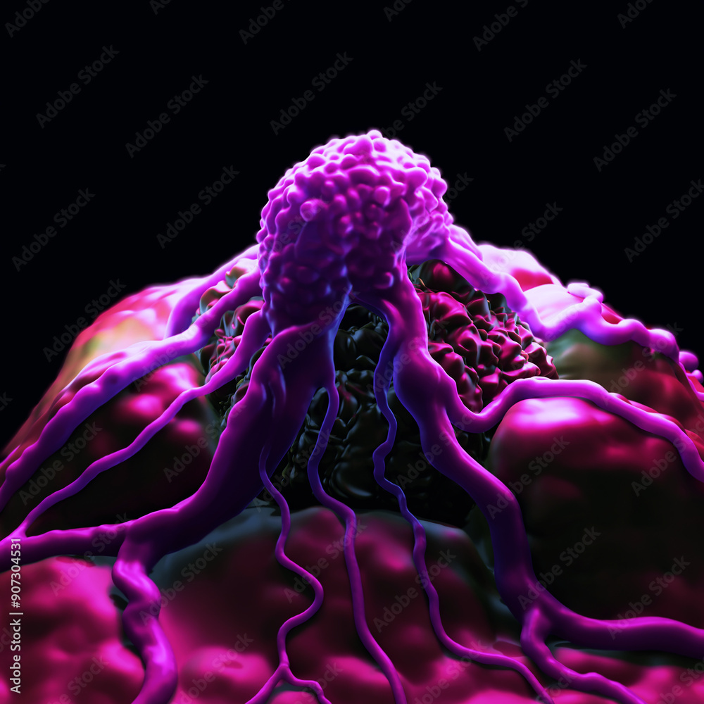 Cancer cells enhanced scanning electron micrograph of cancer cell ...