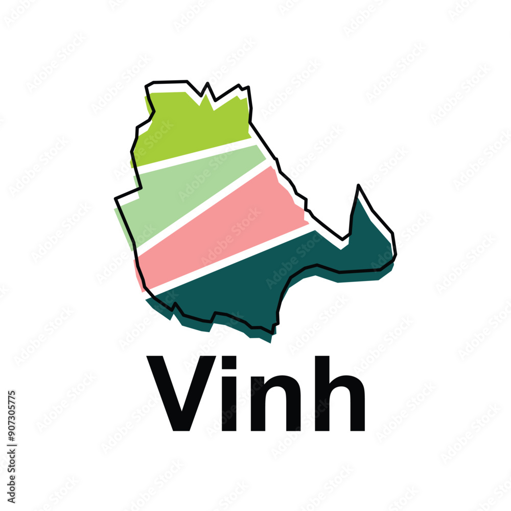 Map City of Vinh vector design template, World Map International vector ...