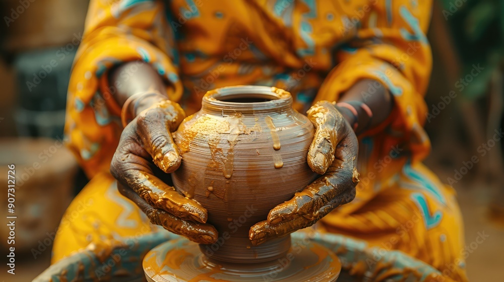 Clay artistry: pottery, practice of molding clay into various forms ...
