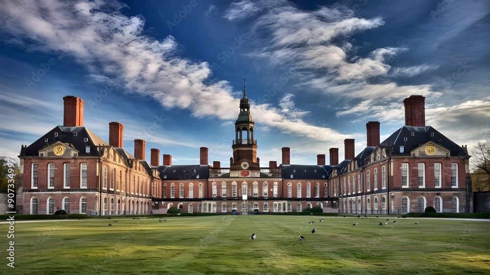 "Captivating Scene of a Grand Historic Building with Brick Facades and ...