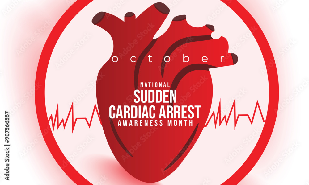 National Sudden cardiac arrest awareness month. background, banner ...
