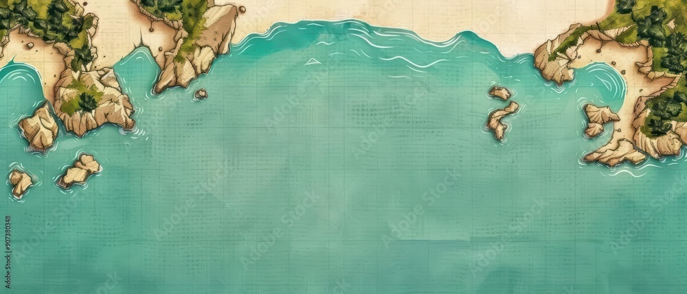 From a top view flat lay, the map revealed a land where faster waters ...