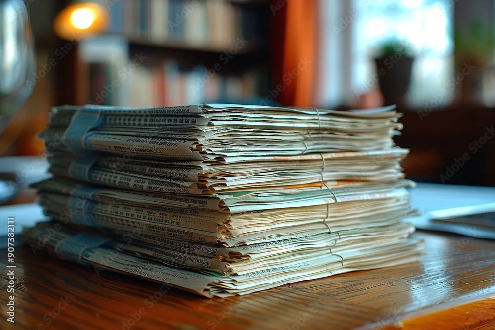 "A Stack of Bills and Invoices with a Payment Schedule, Representing ...