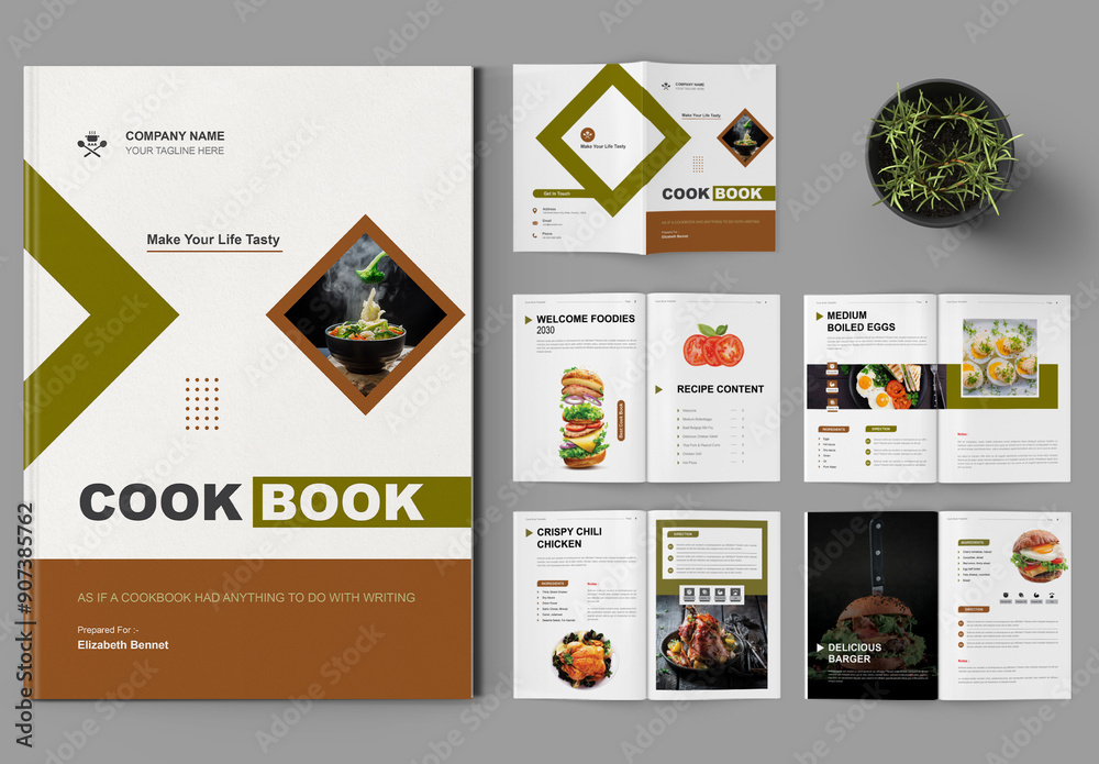 Cook Book Template Brochure Layout Stock Template | Adobe Stock