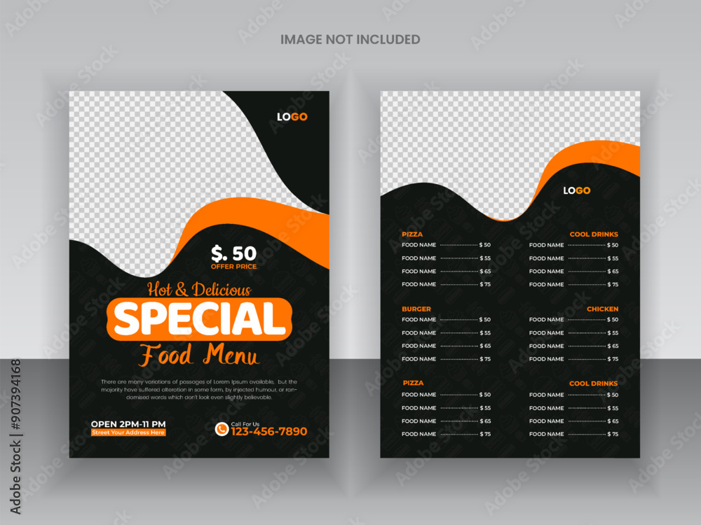Healthy Restaurant discount food menu design and A4 menu card design ...