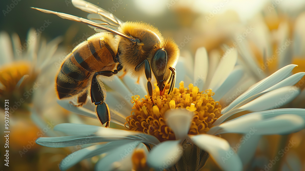 National Honey Bee Day. World Bee Day Background. Closeup Honey Bee ...