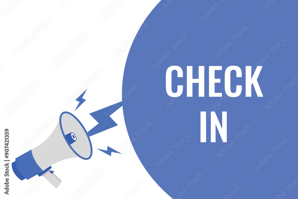 Check in button, banner, label, template for website. Check in text ...