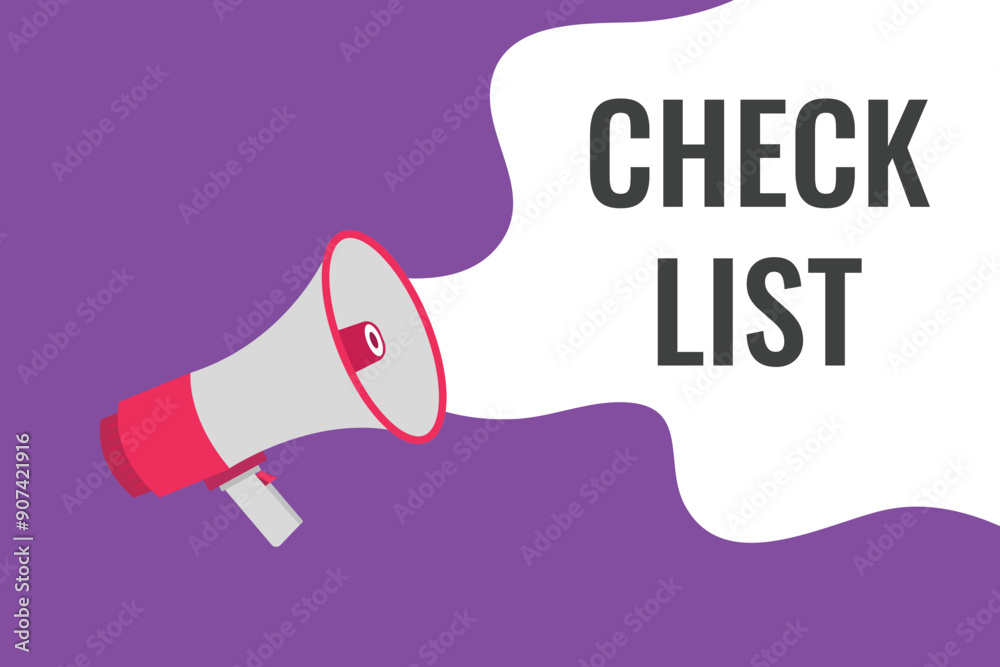 Check List button, banner, label, template for website. Check List text ...