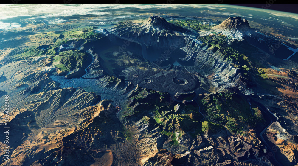 Astrogeology: Illustration of planetary geology, with features like ...