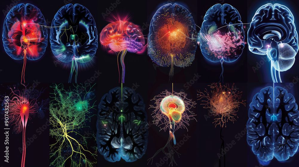 Behavioral neuroscience: Illustration of brain regions associated with ...
