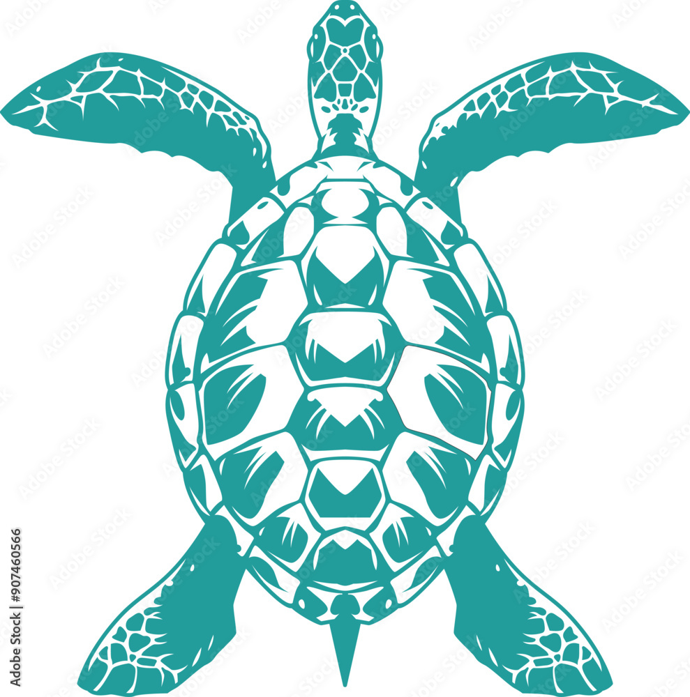 Blue sea turtle vector drawing, ideal for Cricut and in EPS format ...