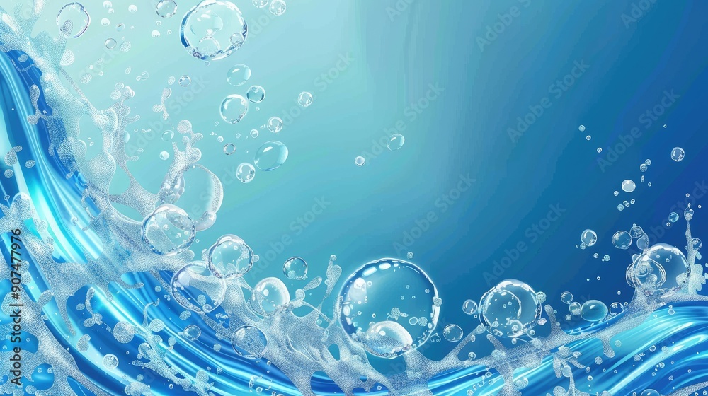 Shampoo square frame of realistic water bubbles with diagonal stripe ...