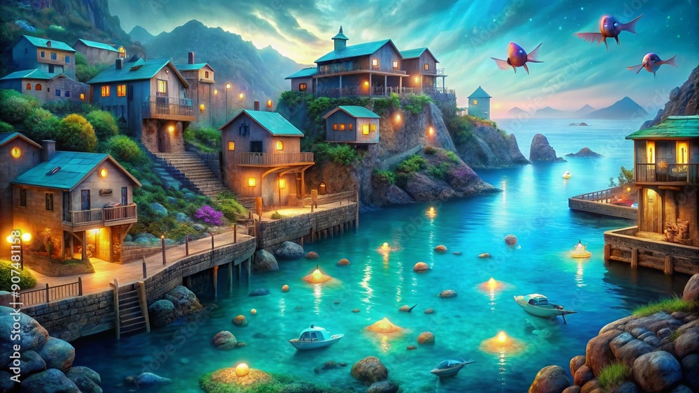 A quiet seaside village where the ocean is a different shade and sea ...