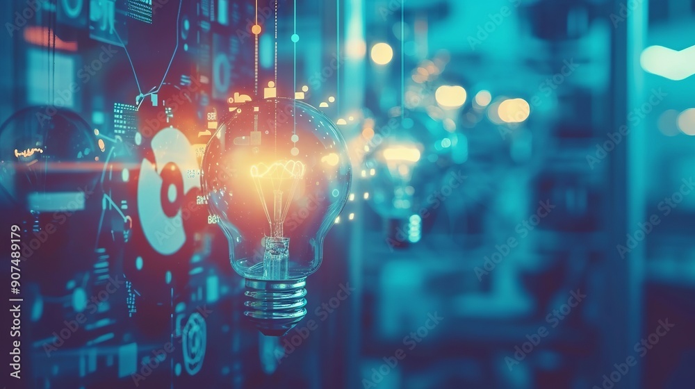 Innovative high-tech business background featuring futuristic ...