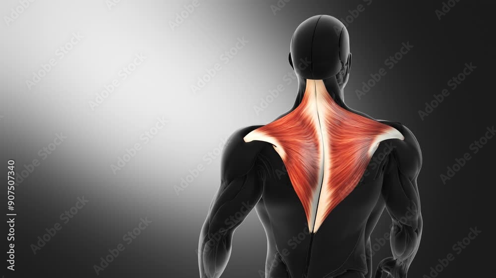 Anatomy of the Trapezius Muscles Stock Video | Adobe Stock