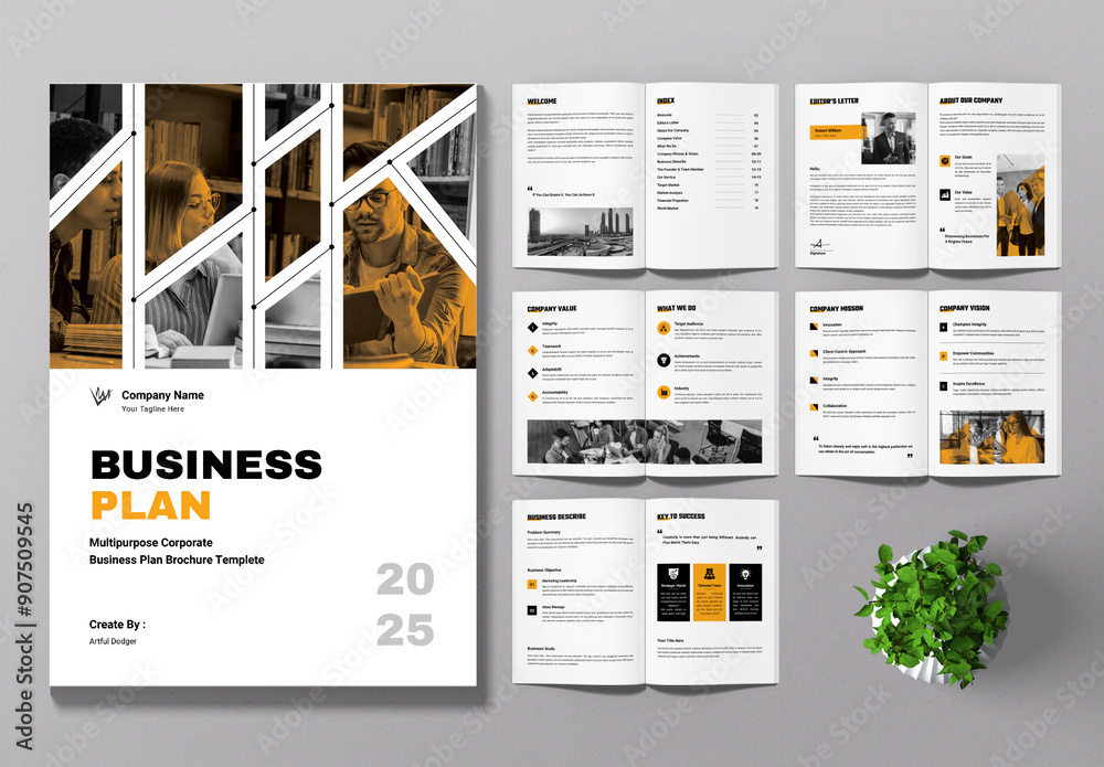Business Plan Brochure Layout Stock Template | Adobe Stock