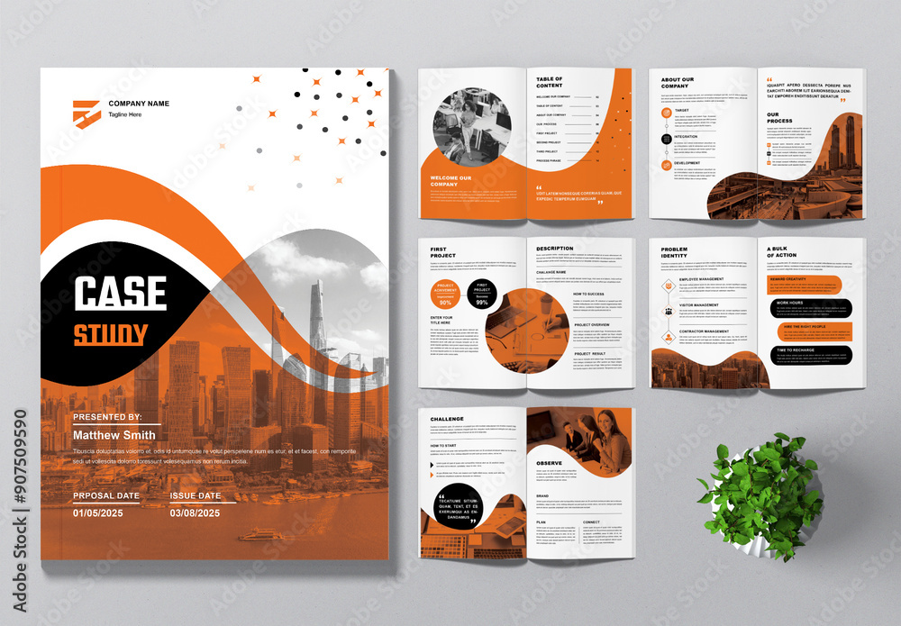 Case Study Booklet Template Design Layout Stock Template | Adobe Stock