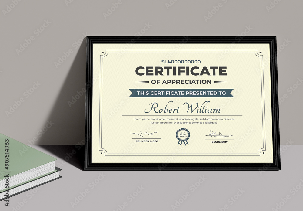 Certificate Template Layout Stock Template | Adobe Stock