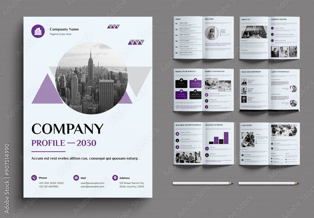 Company Profile Design Template Stock Template | Adobe Stock