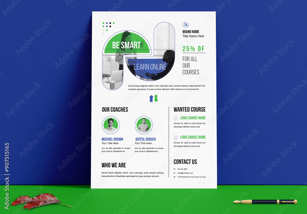 Online Course Flyer Template Stock Template | Adobe Stock