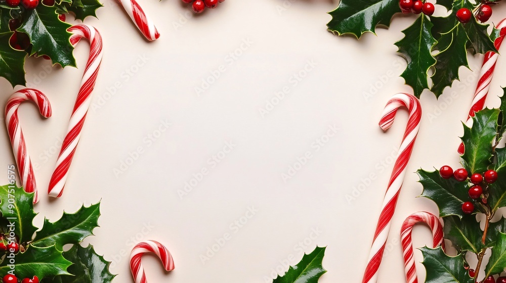 Candy Cane Frame A playful frame with candy canes forming a striped ...