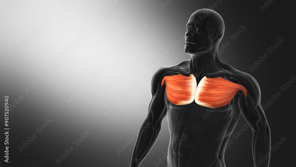 Anatomy of the Chest Pectoralis Major and Minor Muscles Stock ...