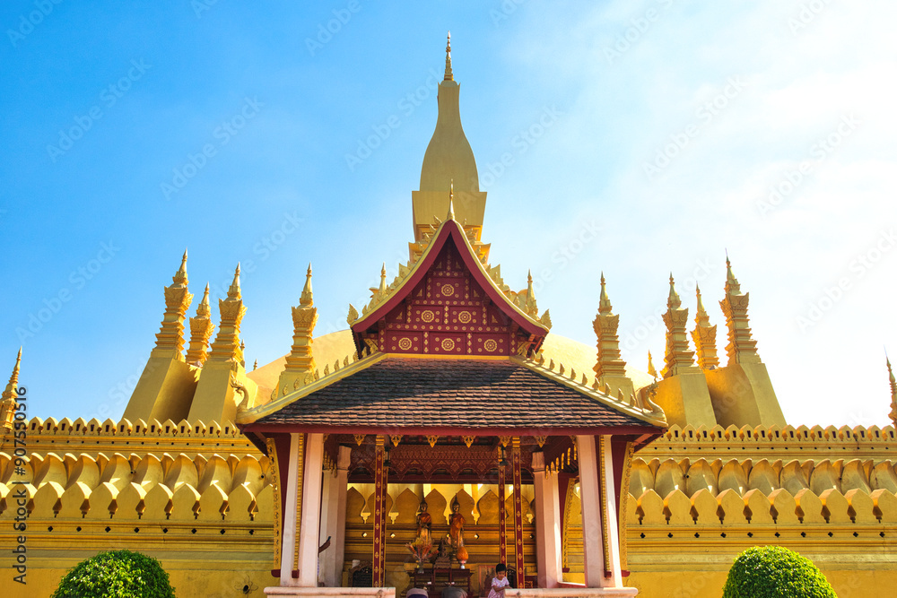 Pha That Luang Vientiane, Laos. View of the stupa inside the temple ...