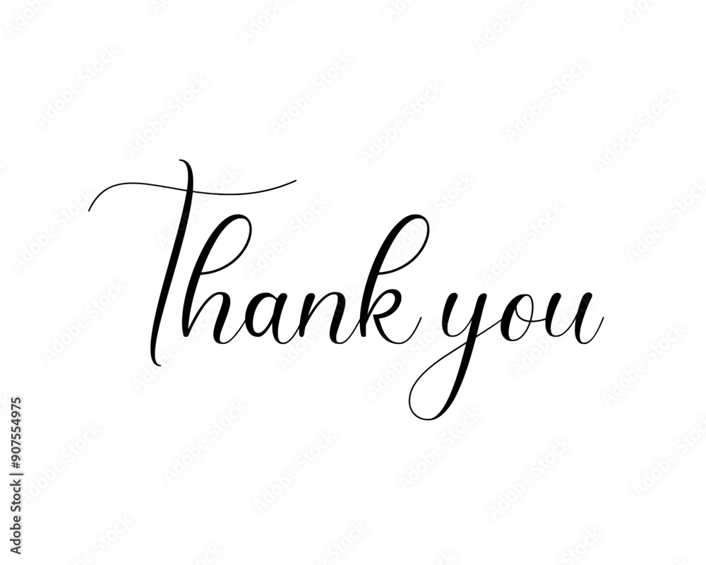 Thank You Script Calligraphy Vector – Elegant and Stylish Thank You ...