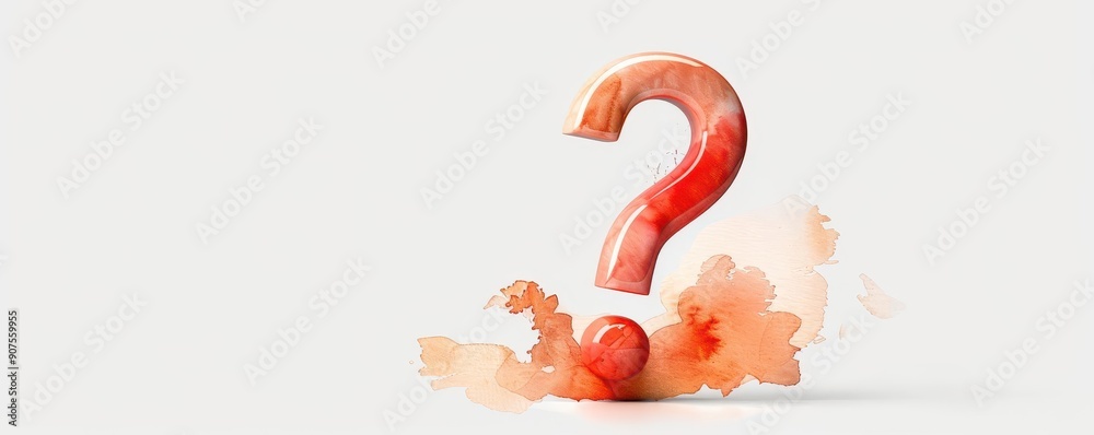 Minimalist question mark with clean lines and a single color gradient ...