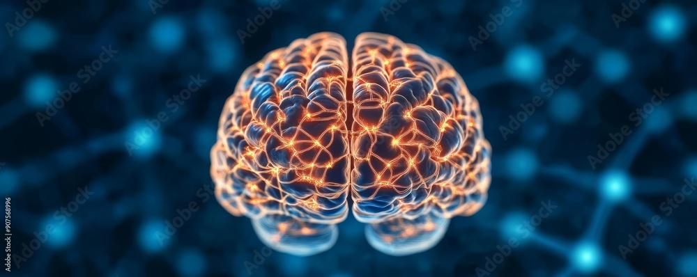 Neuroplasticity, holographic neural pathways, glowing synapses ...