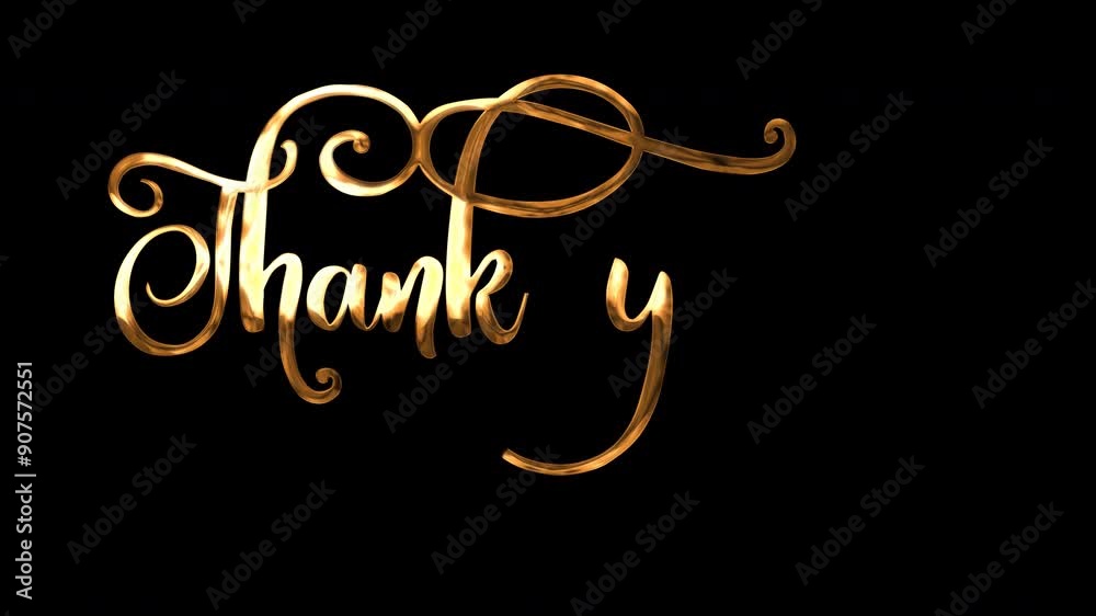 Animated cursive lettering, Thank you! Suitable for thank you cards ...